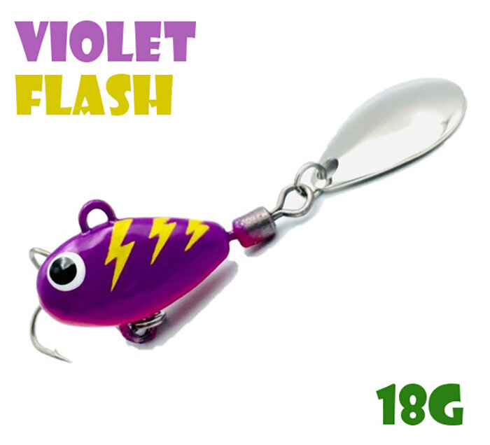 Блесна Тейл-Спиннер для рыбалки Uf-Studio Hurricane 18g #Violet Flash