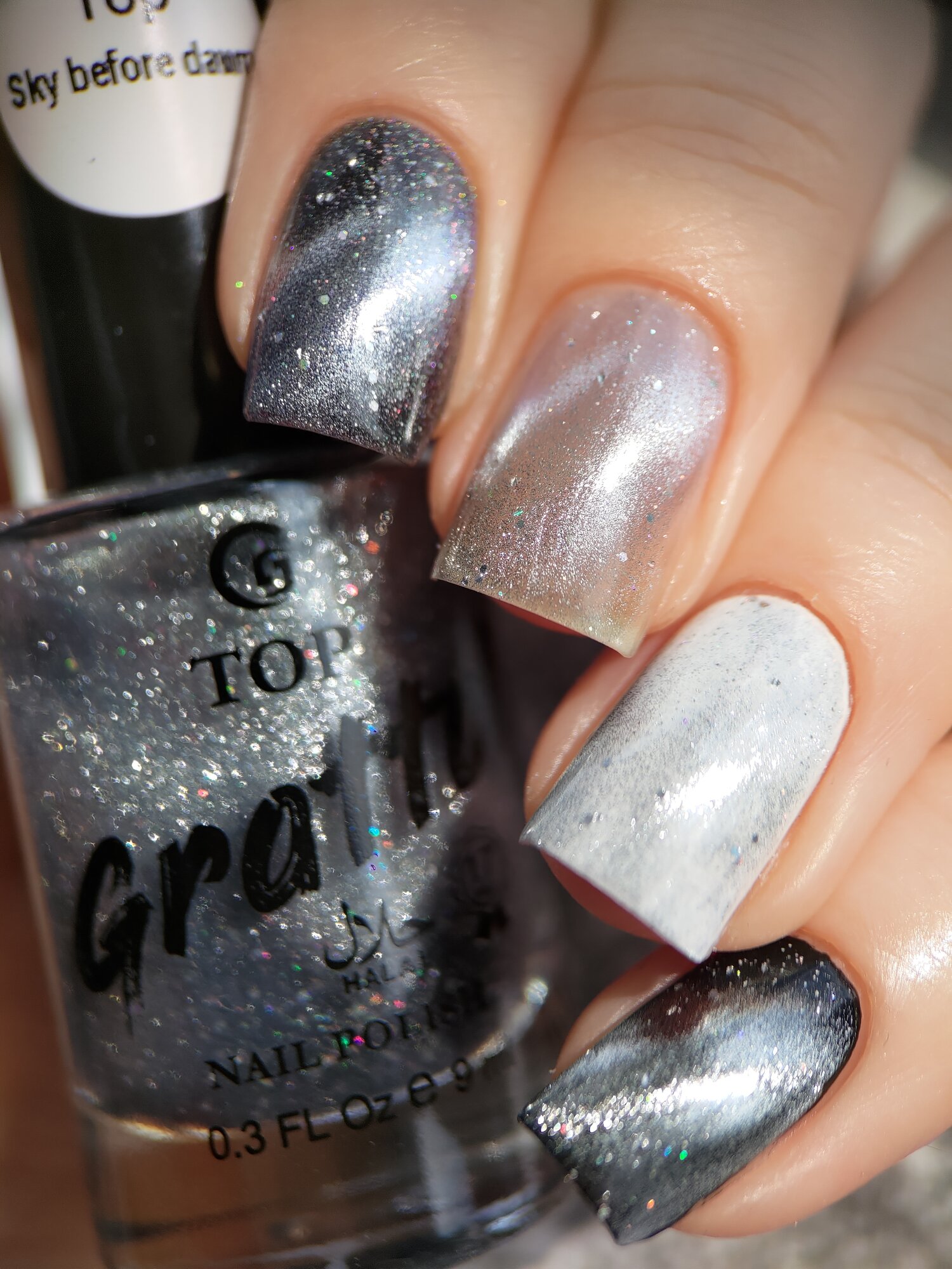 Grattol Top Sky before dawn - Топ для ногтей магнитный с голографическим эффектом, 9 мл