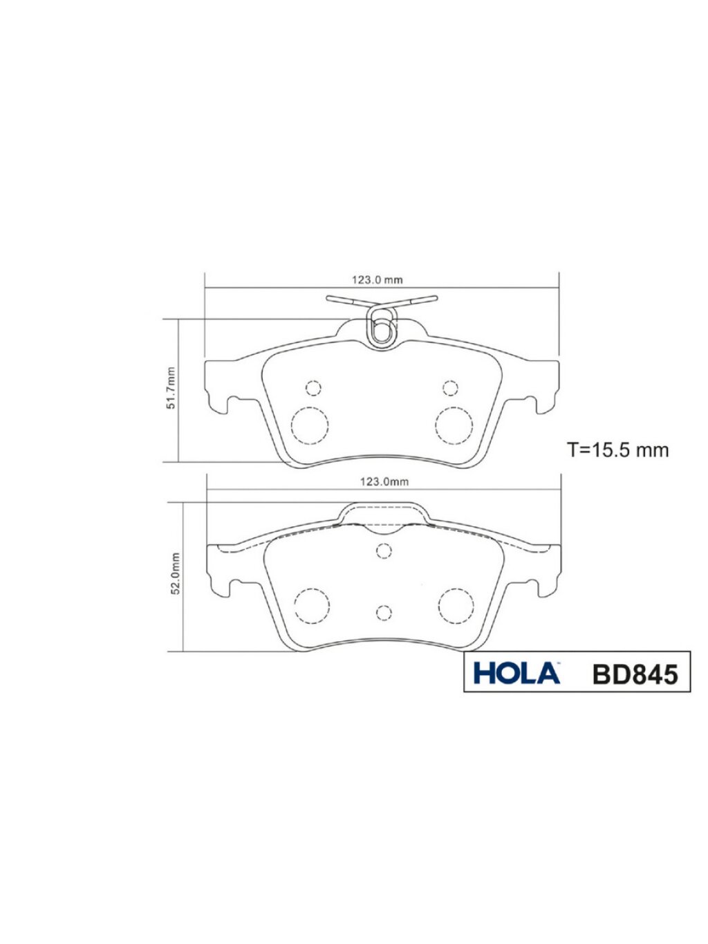 Колодки тормозные дисковые задние HOLA BD845