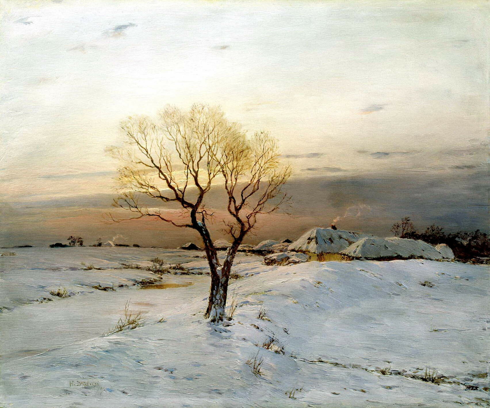 Картина Дубовского Николая Морозное утро 60х50 см