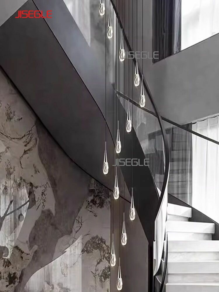 Потолочная двухуровневая лестничная люстра