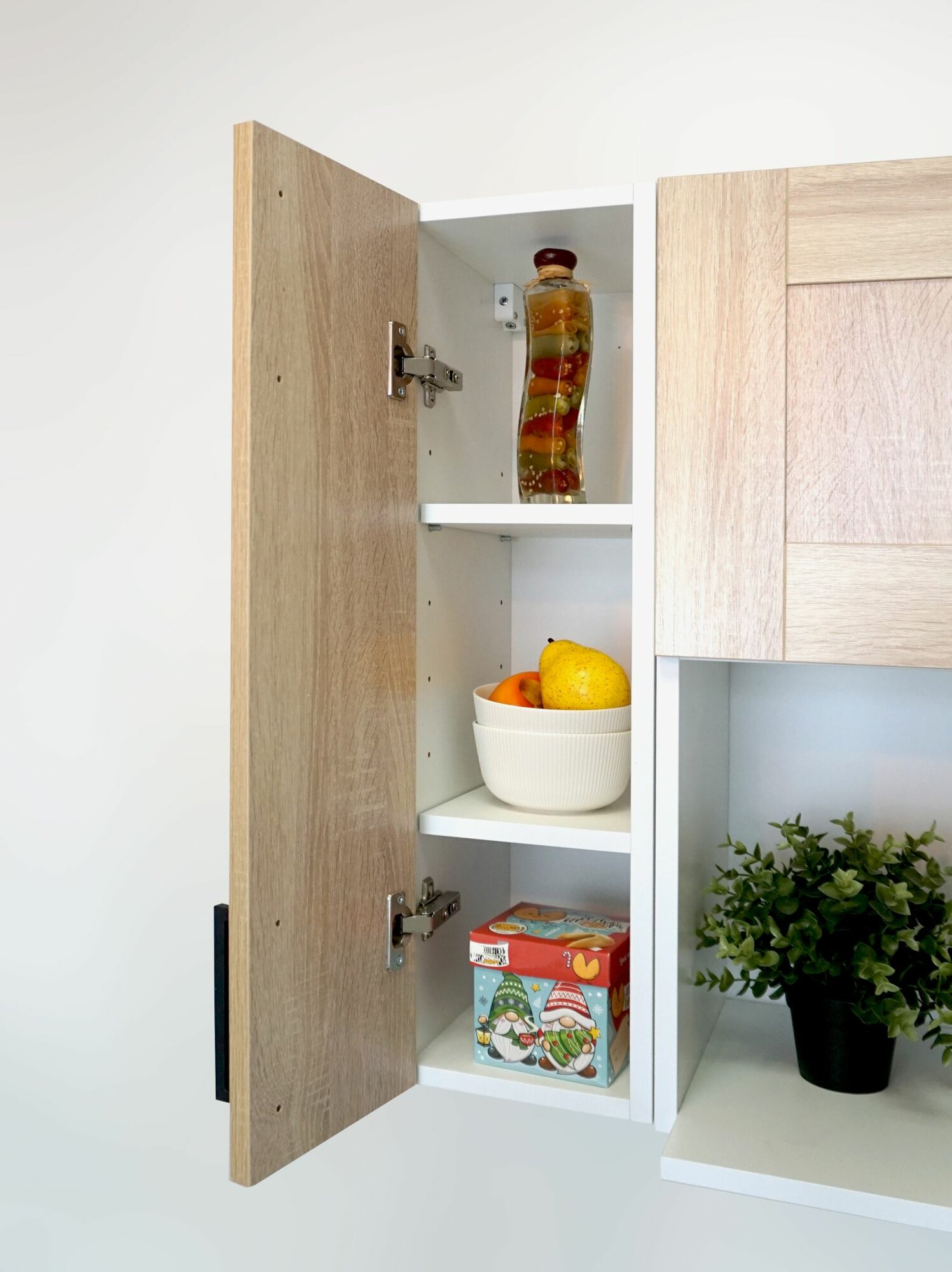 Кухонный гарнитур VITAMIN модульный шкаф навесной с полками, ЛДСП, цвет "Дуб Сонома" ширина 20 см.