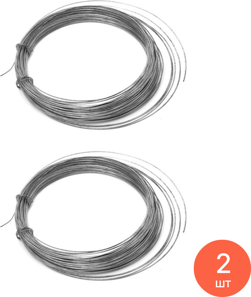 Проволока вязальная ГОСТ 3282-74 оцинкованная из стали, серая, диаметр 2мм, 1кг / строительные материалы (комплект из 2 шт)