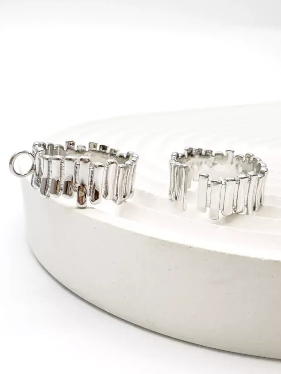 8291/2 Основы для колец 2 шт с родиевым покрытием премиум А+