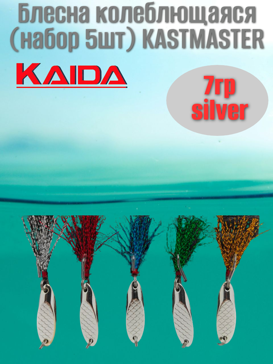Блесна колеблющаяся (набор 5шт) KASTMASTER Каида 7гр. silver