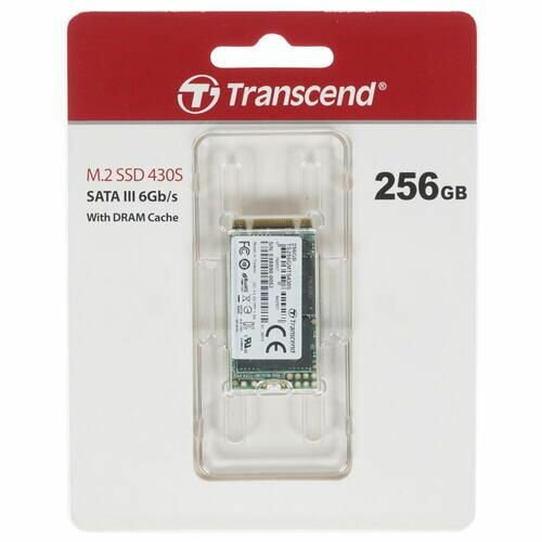 256 ГБ SSD M.2 накопитель Transcend MTS430 (TS256GMTS430S) - SATA 3, чтение - 560 Мбайт/сек, запись - 500 Мбайт/сек, 3D NAND, 3 бит TLC
