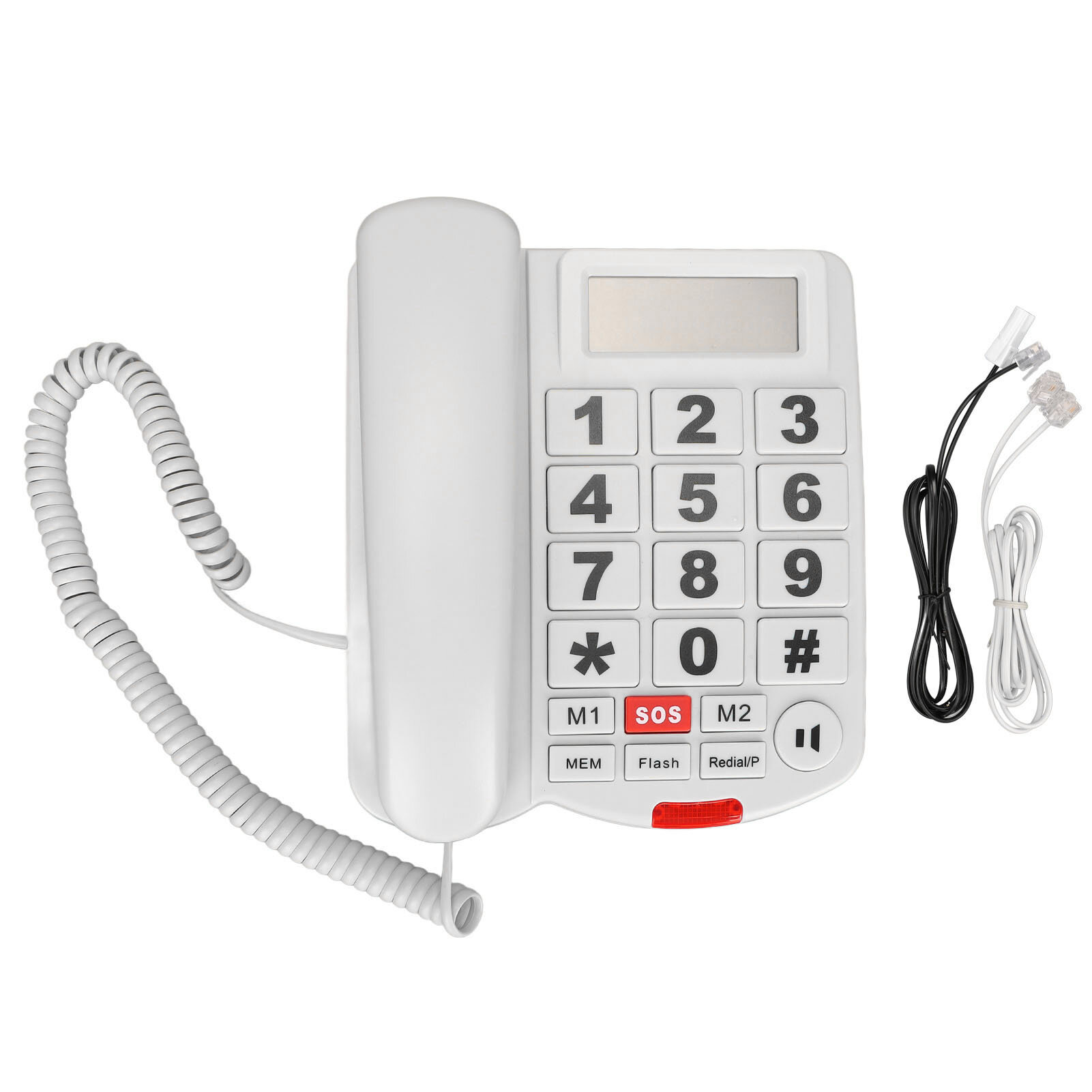 LD 265CID Проводной телефон с большими кнопками и набором одним нажатием, Hands Free Телефон с идентификацией вызывающего абонента для пожилых людей с нарушениями слуха