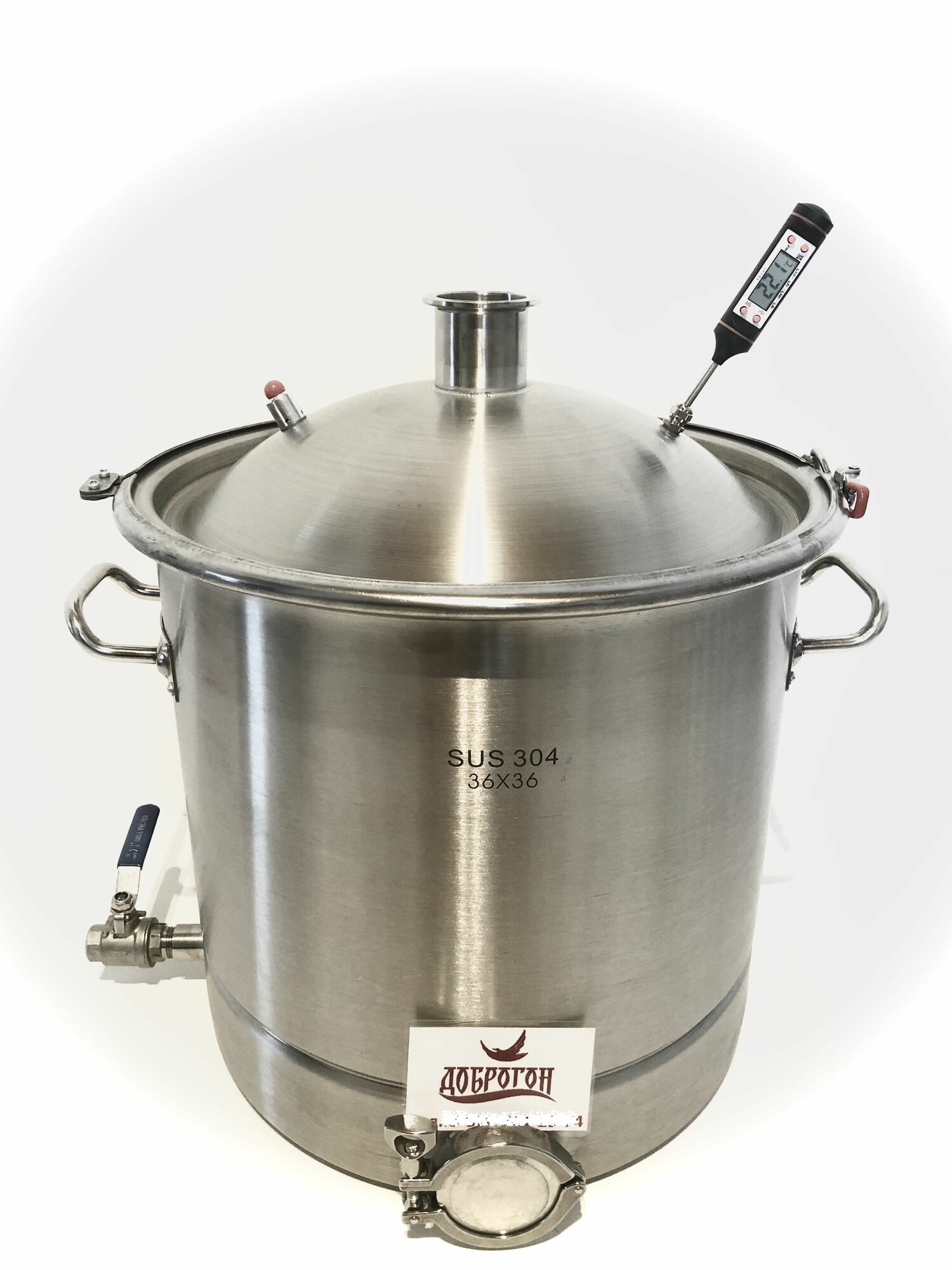 Перегонный куб 70л 2" Дюйма (51мм) Доброгон Нерж 304 для дистиллятора и самогонного аппарата кастрюльного типа