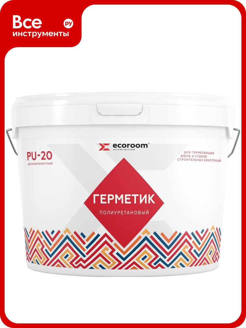 Полиуретановый герметик ECOROOM 2K PU-20, серый, E-PUгерм-12524, для герметизации межпанельных швов