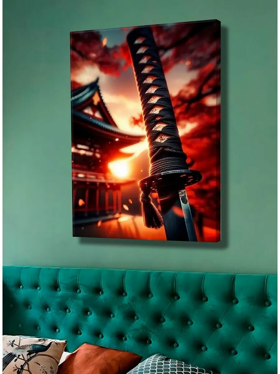 Картина "Закат самурая", для интерьера 50х70см 1шт.