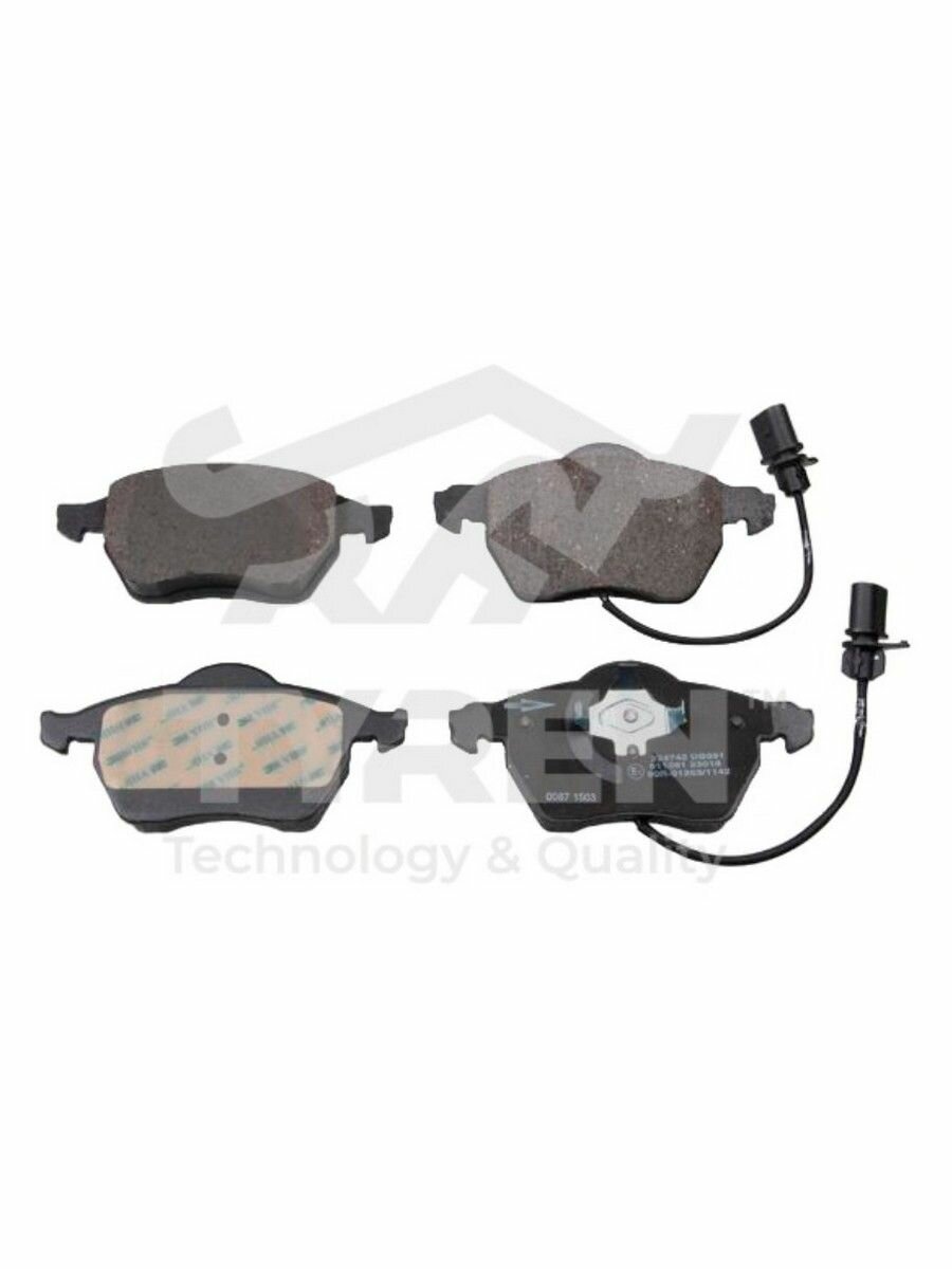 Колодки тормозные дисковые передние для а/м Audi, Seat, Skoda, Volkswagen, TYREN TYR1219471