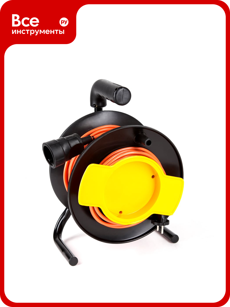 Удлинитель на катушке МПП удлинитель УС-1-50 1 розетка без заземления, ПВС 2х1,0, защиты длинного провода