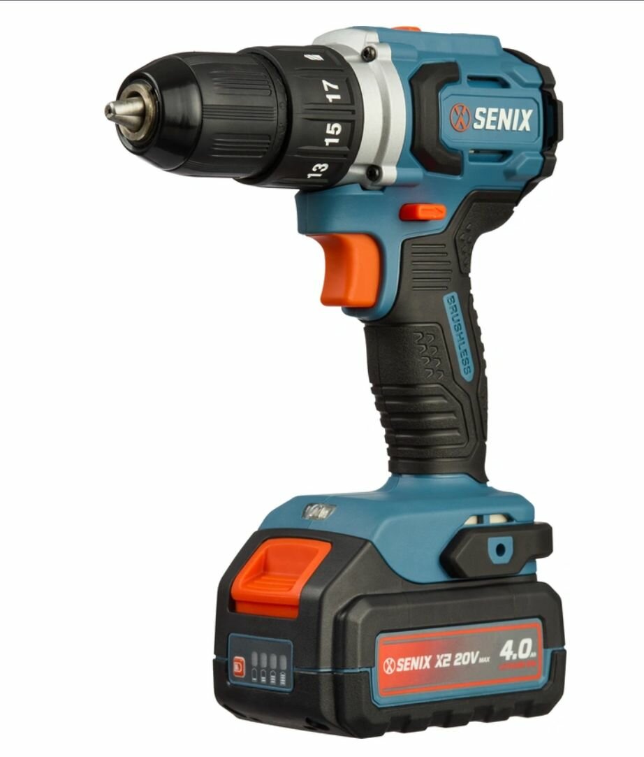 Шуруповерт SENIX PDDX2-M2-EU, аккумуляторный, LiIon, бесщеточный, 18В, 2 скорости, с АКБ и ЗУ