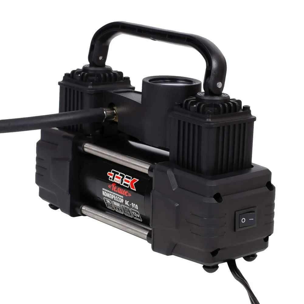 Компрессор автомобильный ТREK 910 "Гелиос", двухпоршневой 75л/мин (кейс+шин. инструмент)