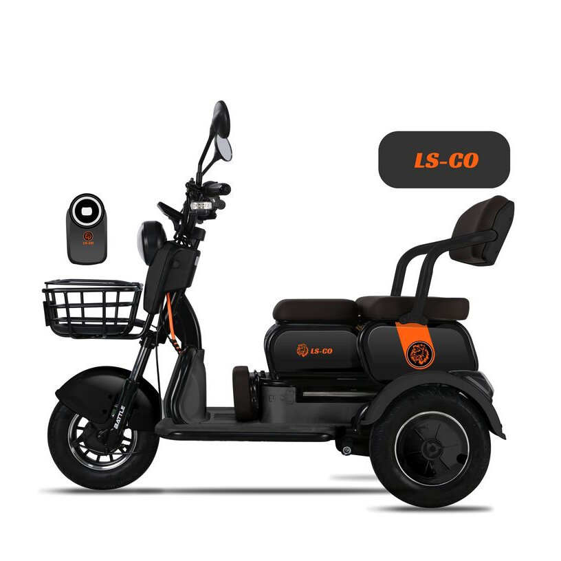 Электроскутер трехколесный LS-CO A1 1000W 60V/23Ah Li-ion Черный