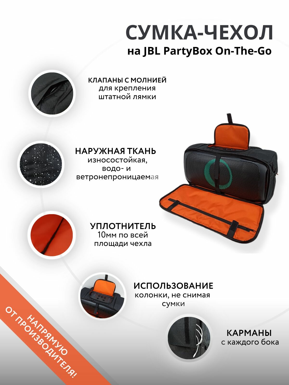 Чехол для колонки JBL PartyBox On-The-Go (GoodBag)