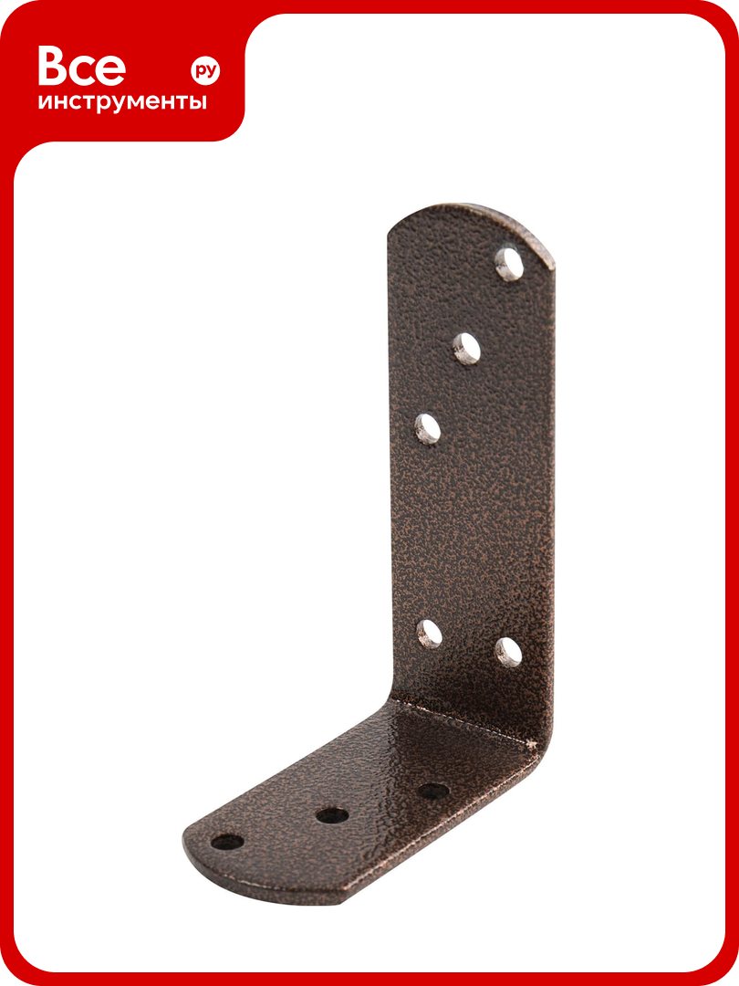 Крепежный уголок Tech‑Krep черный 80х120х40х4,0 мм - накл. 124414 из стали, покрытый черной краской