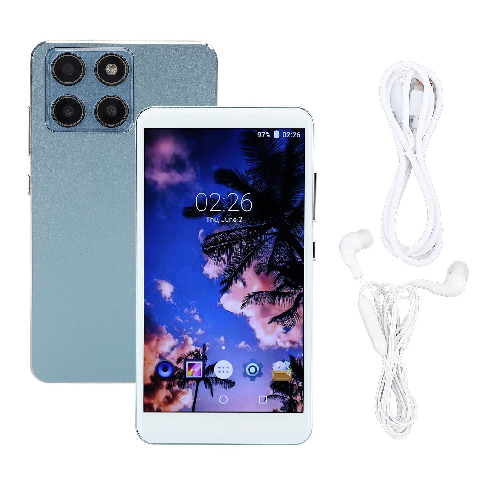 MP4-Плеер для Android 5,0 дюймов 1920х1080 IPS Сенсорный Экран 2200 мАч Высокоскоростной WiFi Bluetooth 5,0 Портативный Музыкальный Фильм Синий 16 + 64 ГБ С Возможностью Расширения