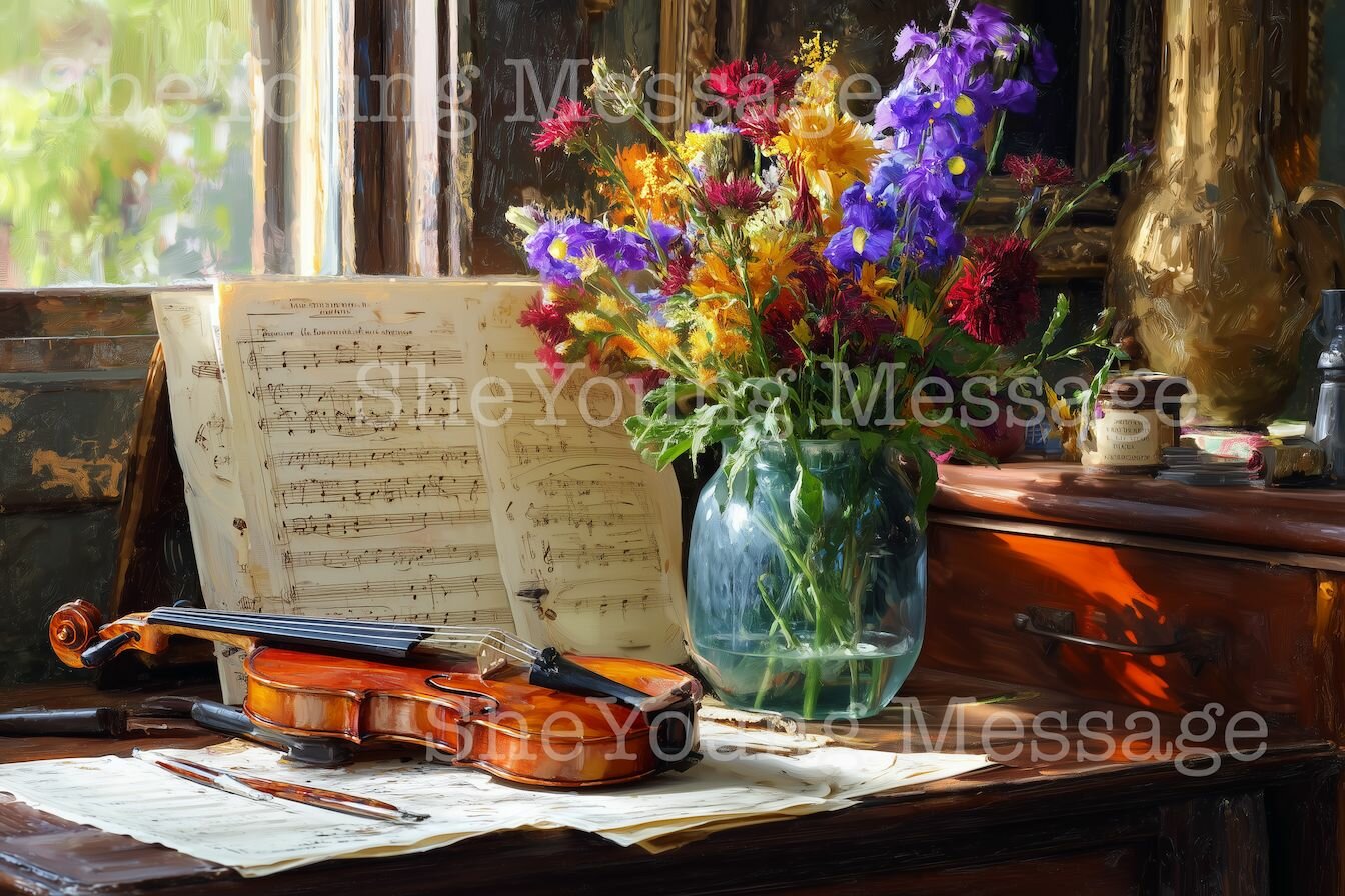 Набор открыток "Осенние мелодии"/Открытка в музыкальную школу, 10 x 15, 2 шт в наборе, крафт - конверт