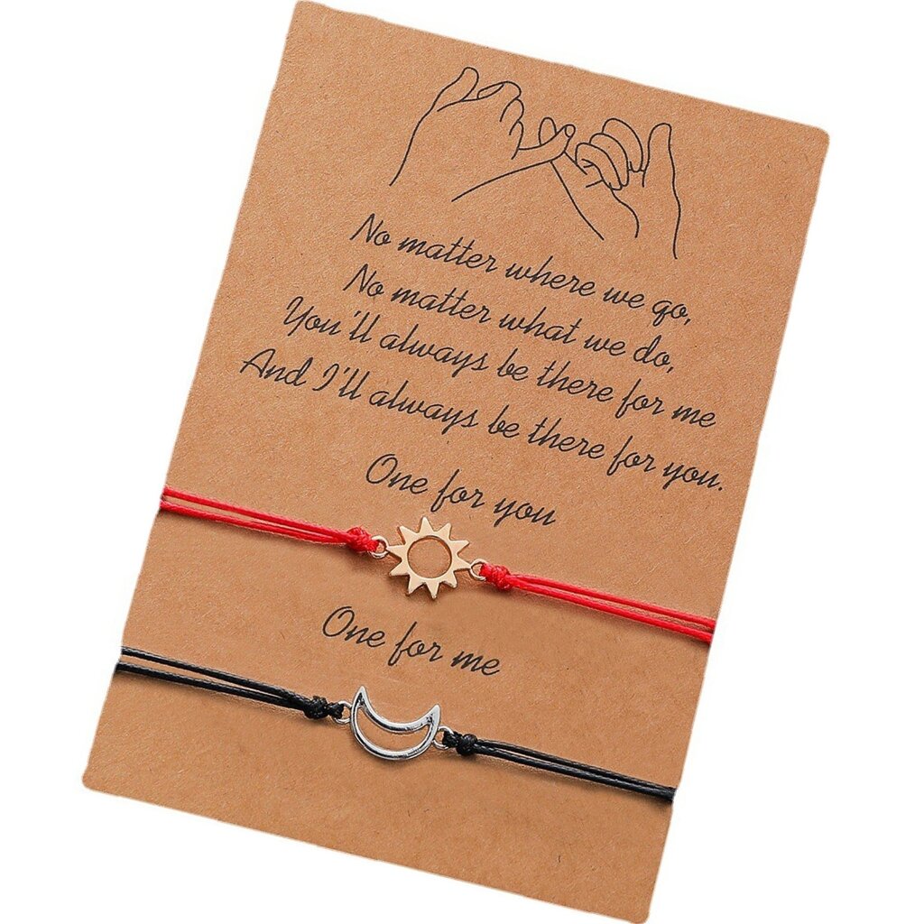 2 браслета Солнце и Луна, символизирующие вечную любовь, черный дизайн