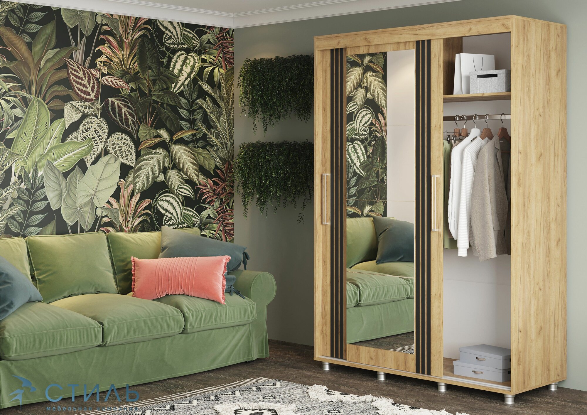 Шкаф-купе Форест 1,5 м Дуб крафт золотой (Стиль)