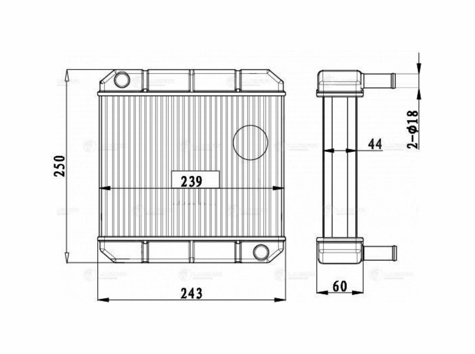 Радиатор Отоп. Алюм. Для А/М Камаз, Нефаз, Паз, Мтз (Для Отопителя Лрз) (Lrh 0317)(Luzar Lrh0317)
