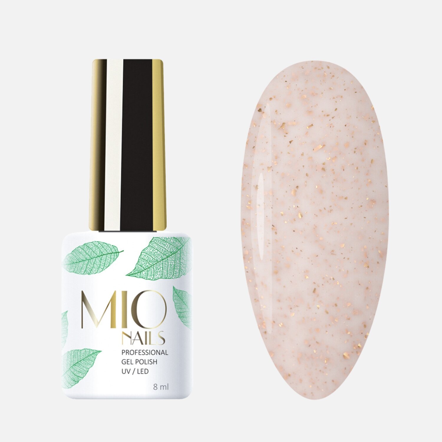 Гель-лак MIO Nails Golden Nude №GN-02 8 мл нежный бежевый оттенок с поталью