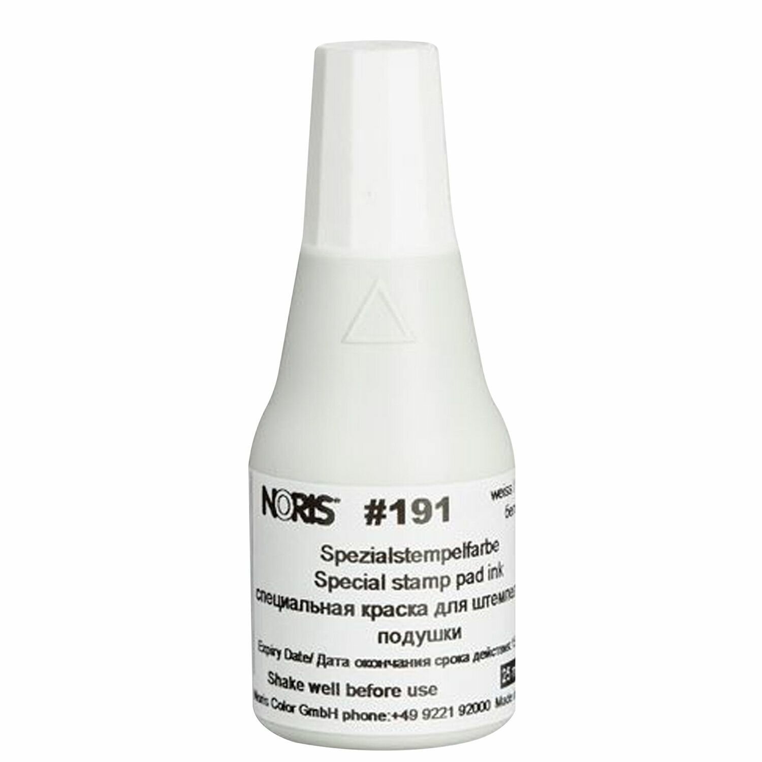 Штемпельная краска NORIS белая, универсальная, для глянцевой бумаги, металла, пластмасс, 25 мл