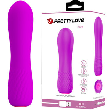 Baile Pretty Love Beau, Розовый Водонепроницаемый вибратор со встроенным аккумулятором