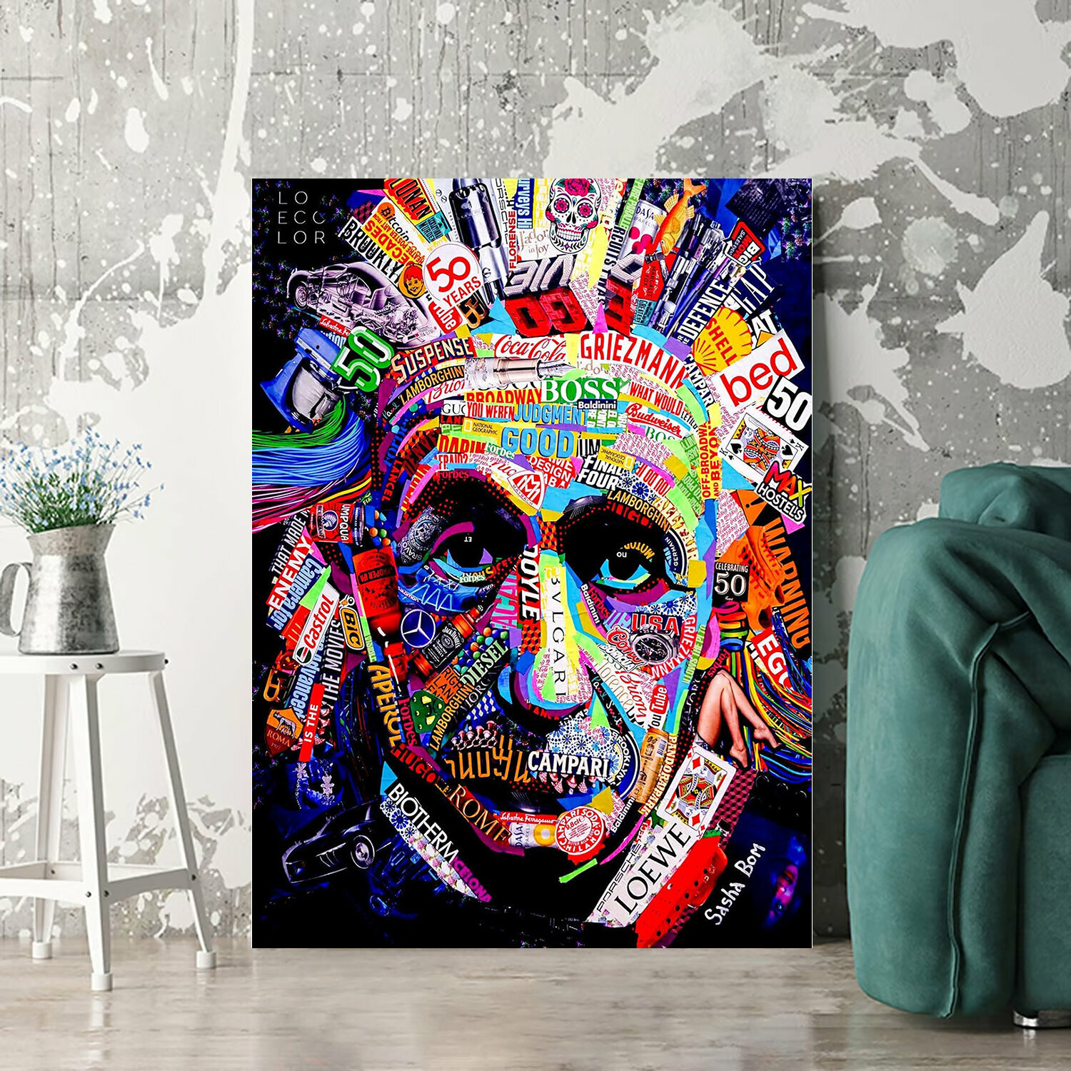 Картина на холсте - "Граффити, поп арт, Бэнкси", 40х60 см.