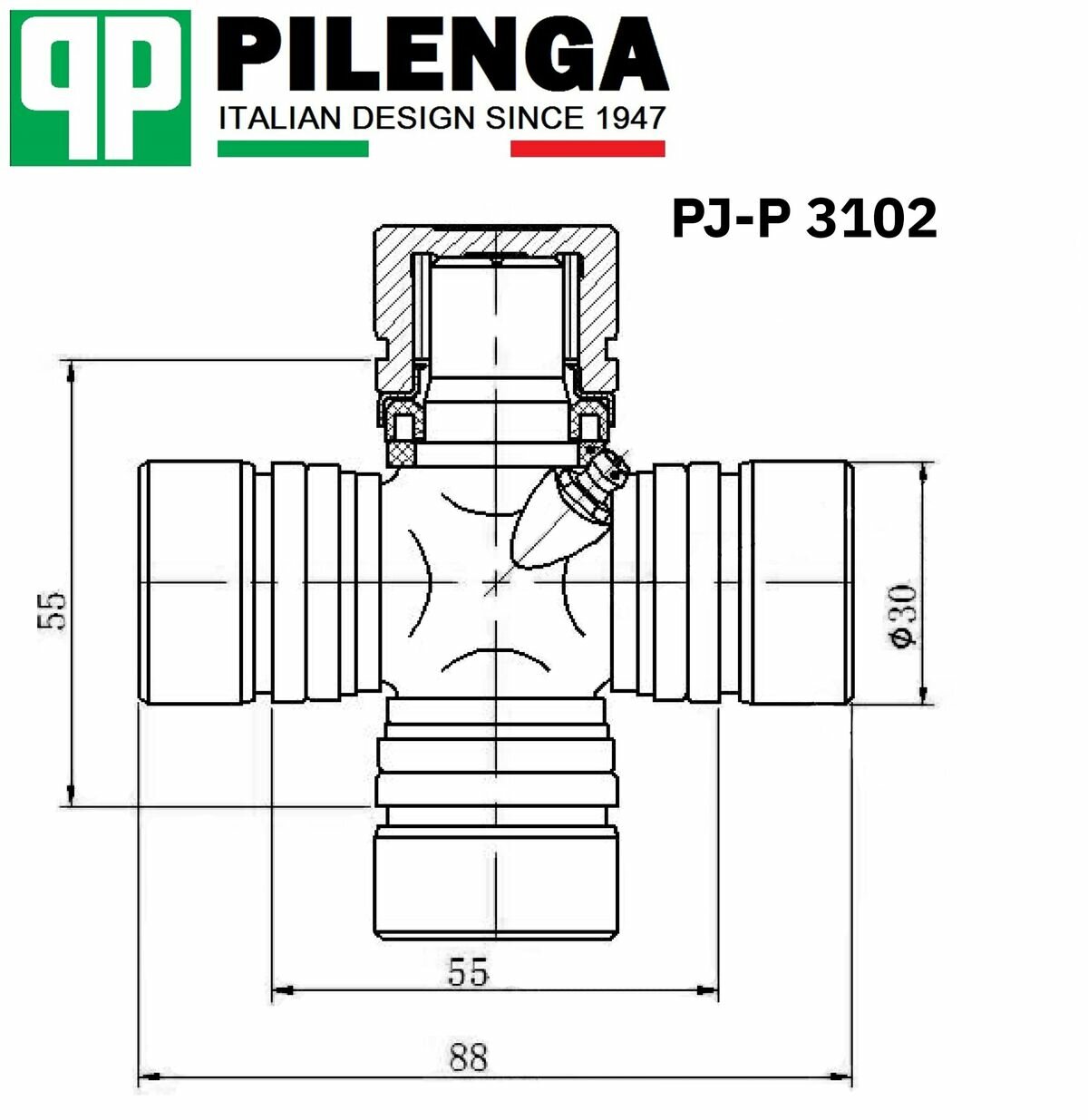 Крестовина Кард. вала Gaz 3110, 3302(Pilenga Pj-P 3102)