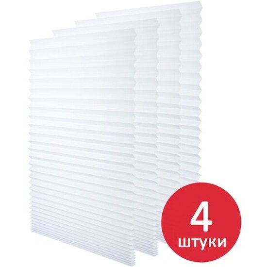 Жалюзи-плиссе Brabix штора бумажная самоклеящаяся комплект 4шт FORMO 60*180см, ЭКО, 80г/м2