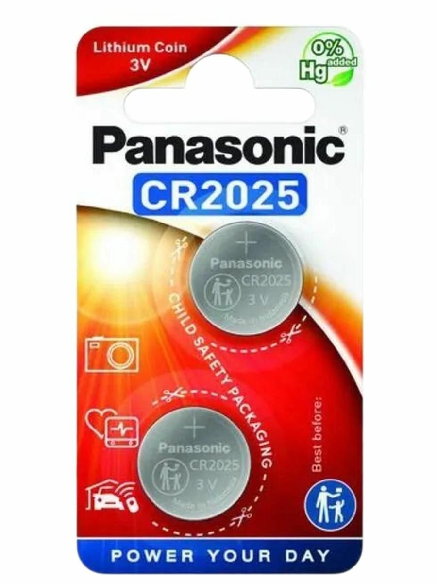 Батарейки Panasonic CR2025 Lithium 3V 2шт литий-ионные (Индонезия)