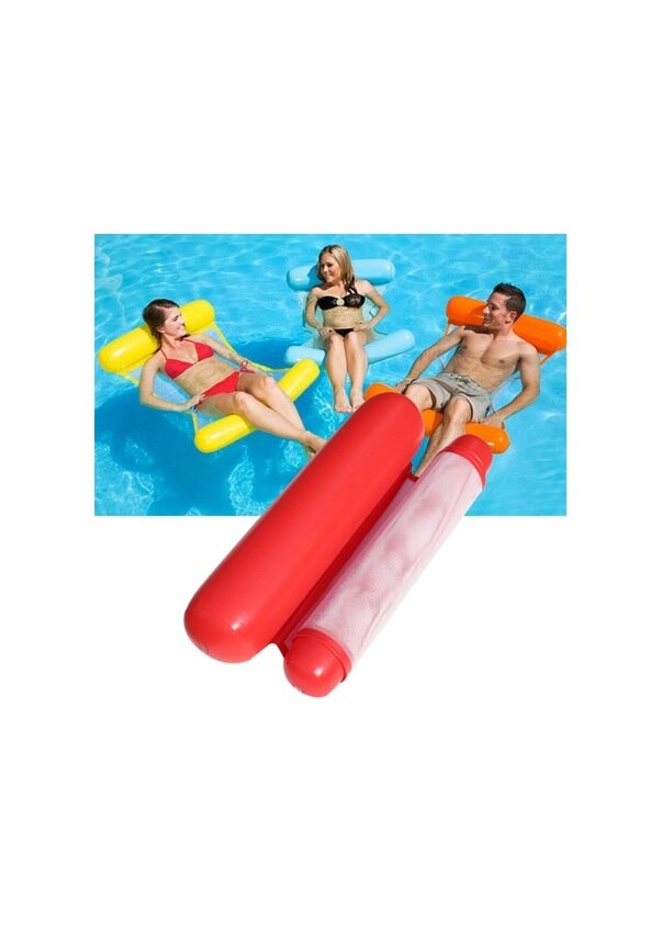 Складной сетчатый гамак-надувной двойного назначения с опорой для спины, размер: 130 x 73 см, красный, многоцветный