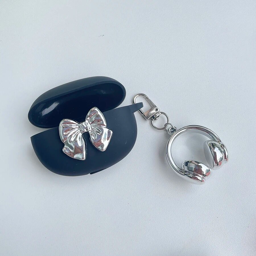 Силиконовый чехол для Realme Buds T110 с брелком For Realme Buds T01, A20