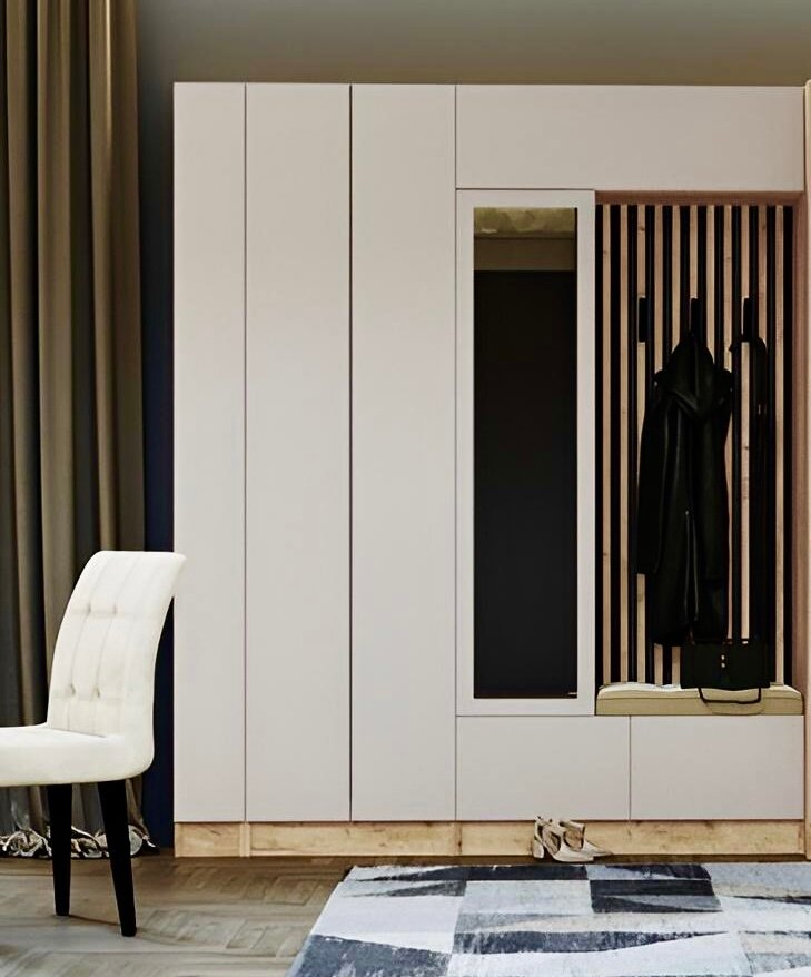 Прихожая Руэлла 1.8 метра. Дуб Крафт золотой/кашемир. Модульная