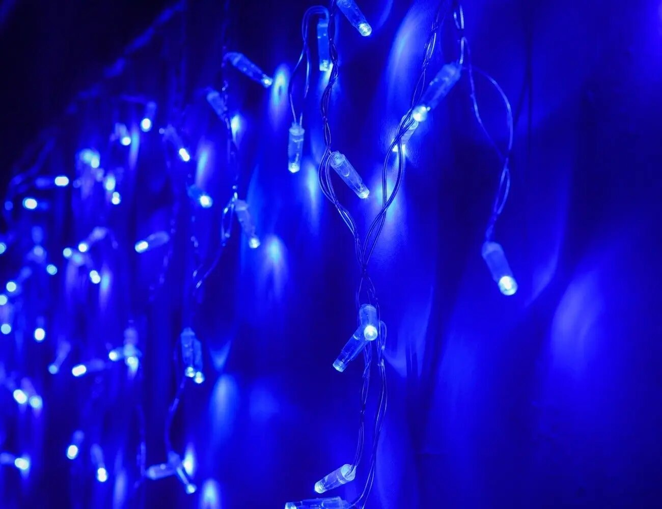 Светодиодная гирлянда Бахрома Rich Led Cap 3*0.5 м, 112 синих LED ламп, прозрачный ПВХ, соединяемая, IP65, Rich LED