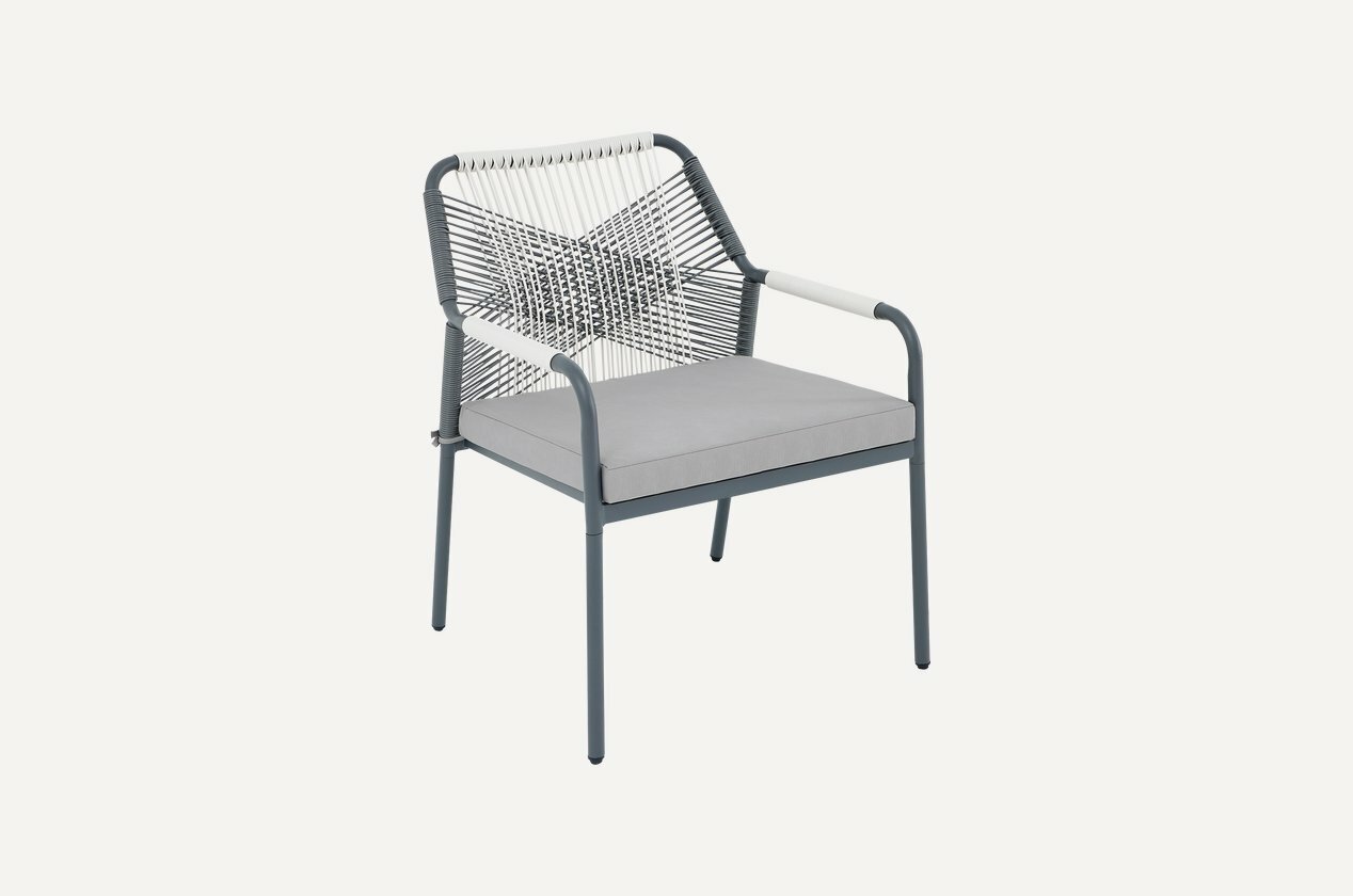 Кресло садовое Divan.ru Амелиа Серый 60х70х80 см, металлический каркас, серое
