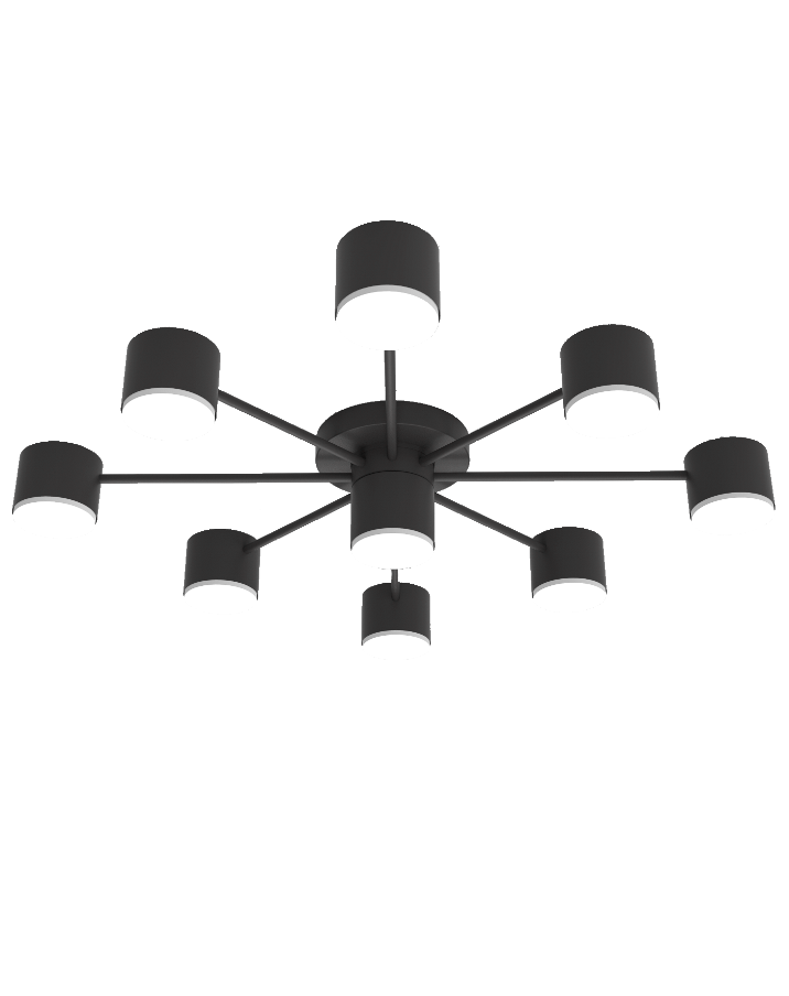 Люстра потолочная Престиж цвет черный на 9 ламп GX53