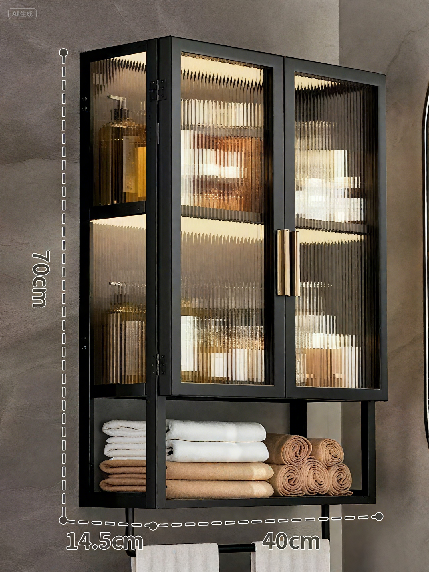 Шкаф для ванной, навесной, универсальный, 40 см х 14,5 см х 70 см