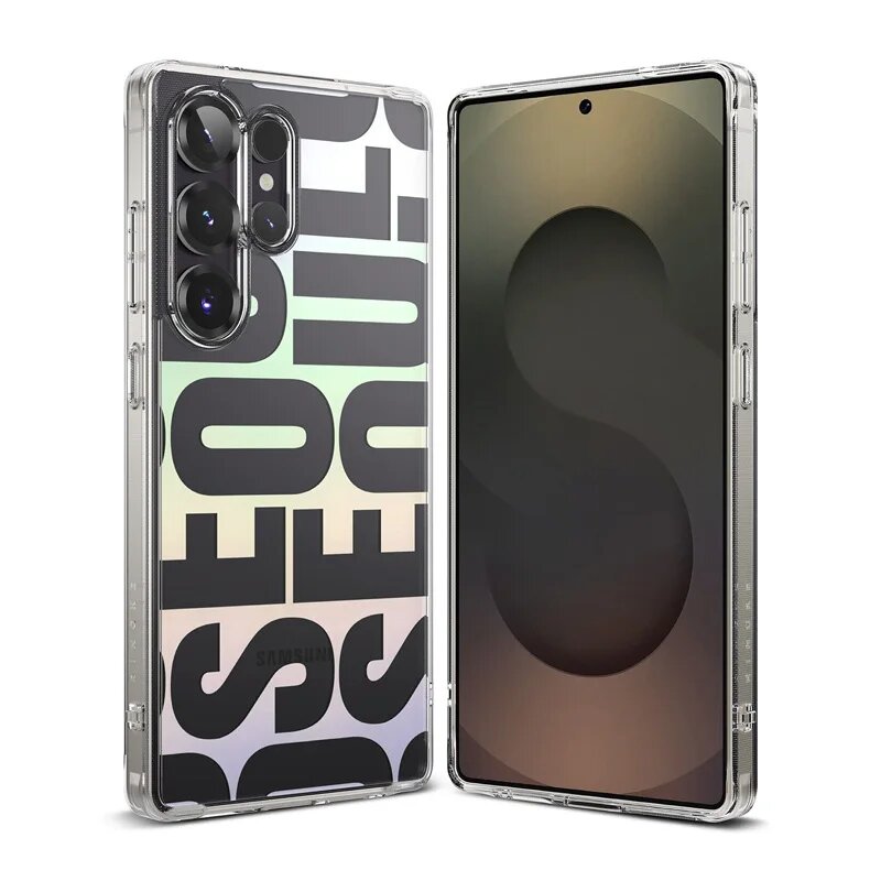 Ringke Fusion совместим с чехлом Samsung Galaxy S25 Ultra, прозрачной жесткой задней панелью и мягкой гибридной рамкой Seoul for S25 Ultra