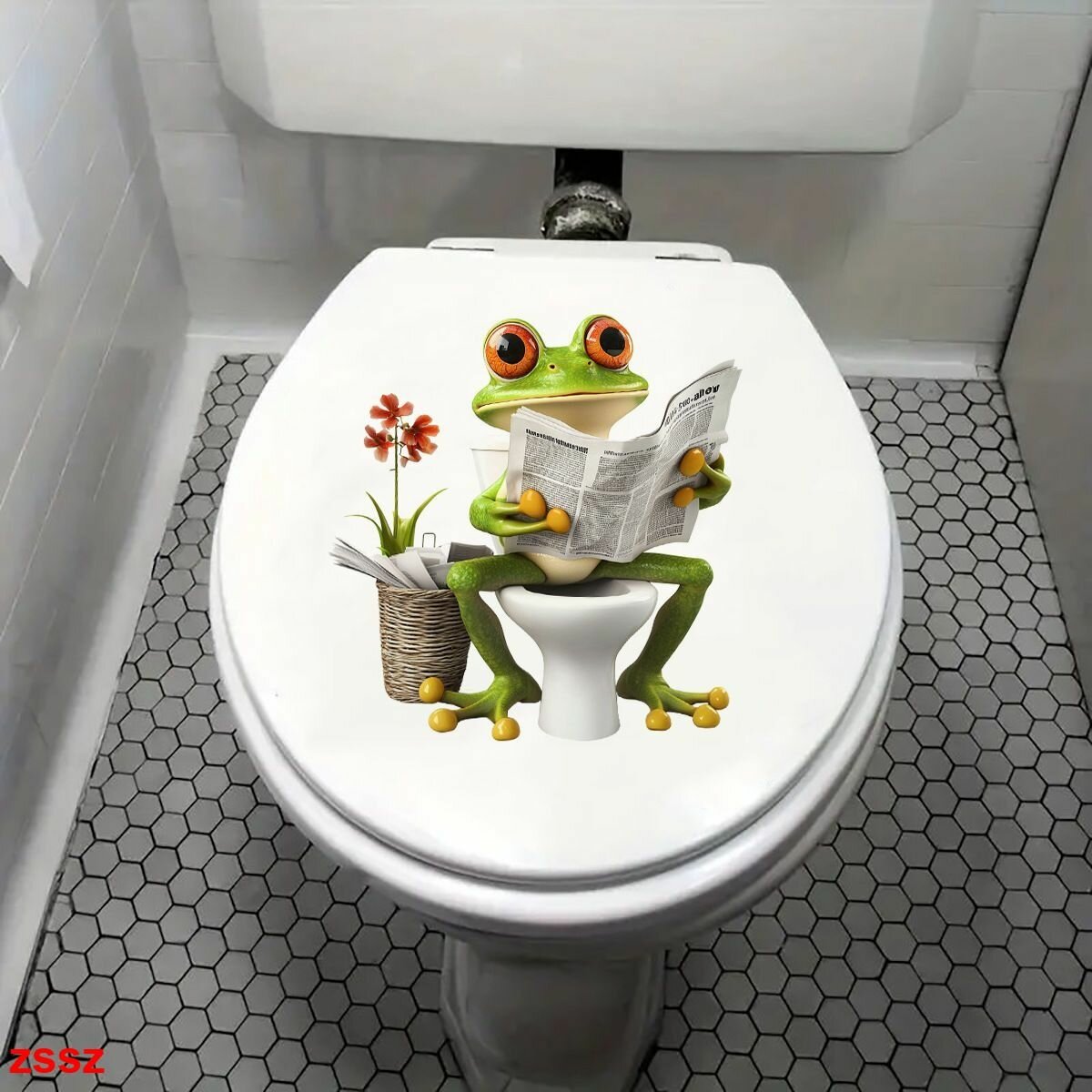 Наклейка на унитаз, в туалет, на крышку, на мебель, интерьерная.