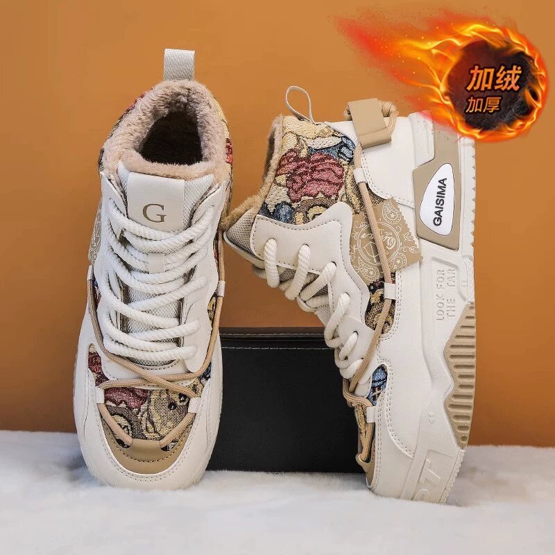 MOOCIE Высокие мужские туфли, лето 2025, новый нишевый дизайн, универсальные кроссовки, популярные в интернете, повседневные спортивные белые модные туфли плюс бархатные кроссовки