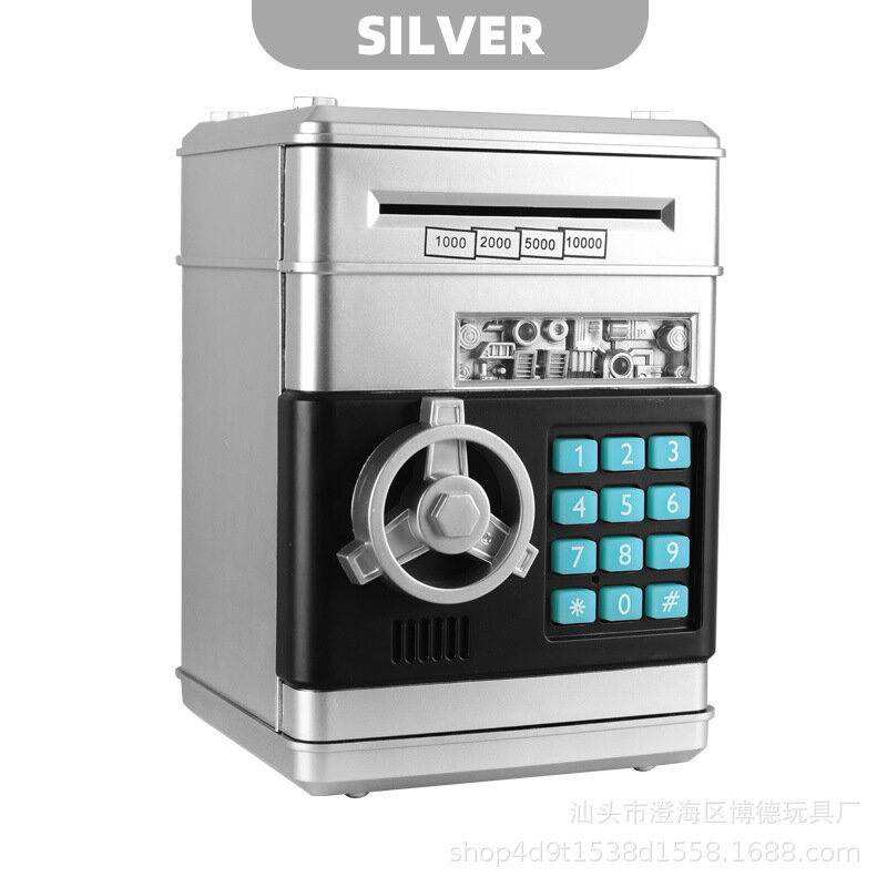 Домик-копилка "Мультяшная коробка", серебристый