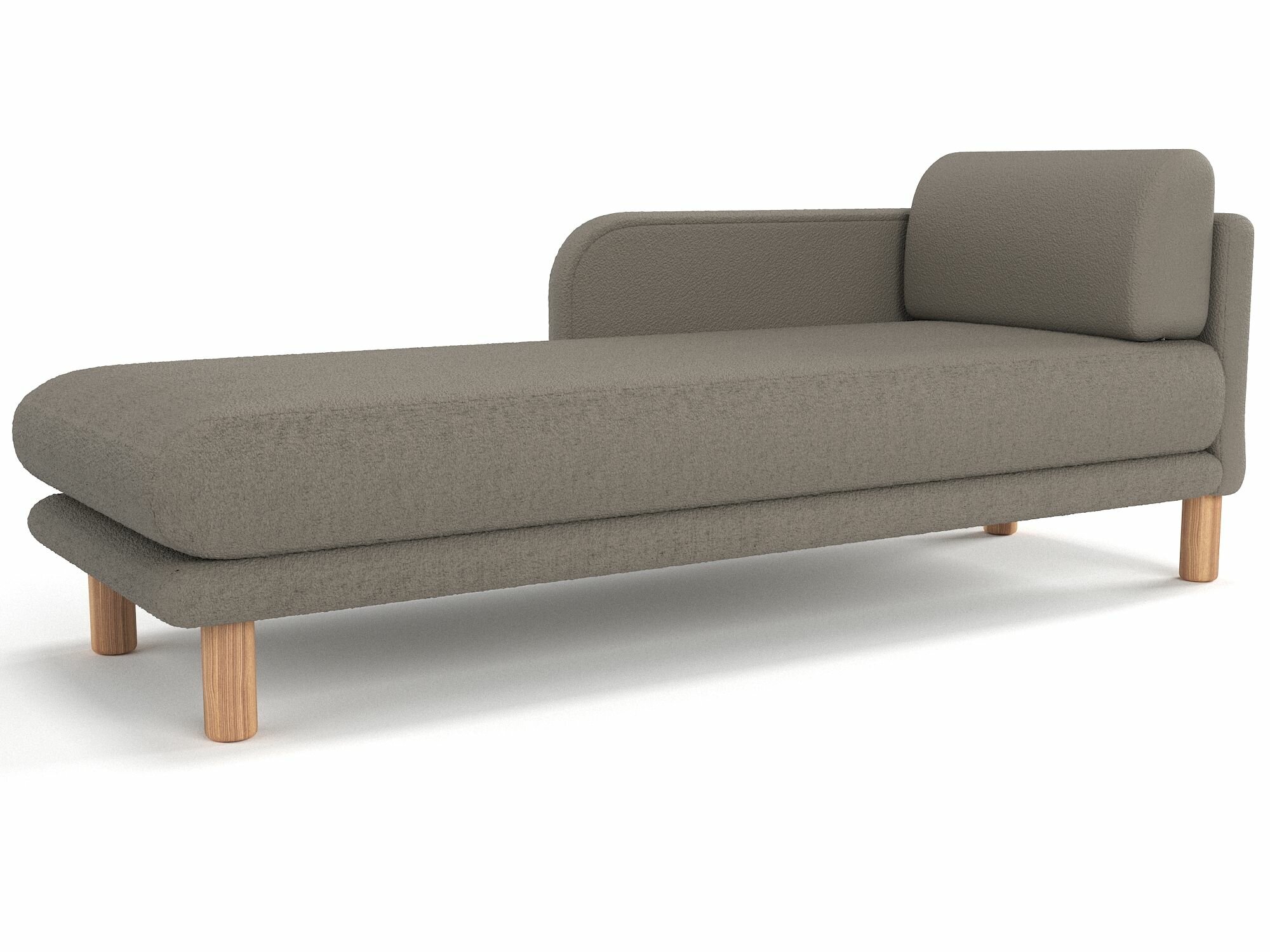 Кровать-тахта оттоманка Soft Element Элемент Grey Beige правая, букле, на кухню, в спальню, в гостиную