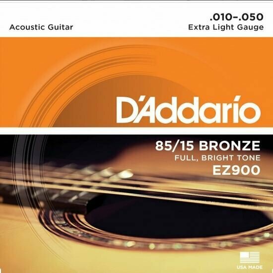 Струны D'Addario American Bronze 85/15 Acoustic 10-50 (EZ900). Оригинальные, США!