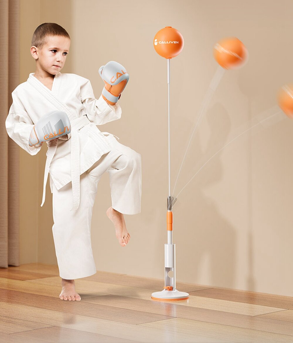 Для роста от 120 см до 150 см. Напольная боксерская груша на стойке для взрослых и детей.