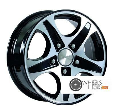Диск автомобильный литой Скад Калипсо 16x6.5 5x130 et43 dia84.2 Черный с полированной лицевой поверхностью