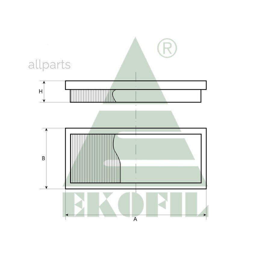 EKOFIL EKO04100 фильтр салона!323х235х25\DAF XF95/105/106