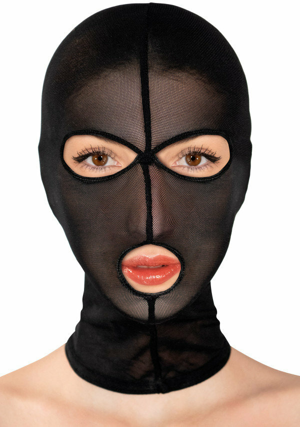 Сетчатая маска Fetish Tentation с отверстиями для глаз и рта чёрная